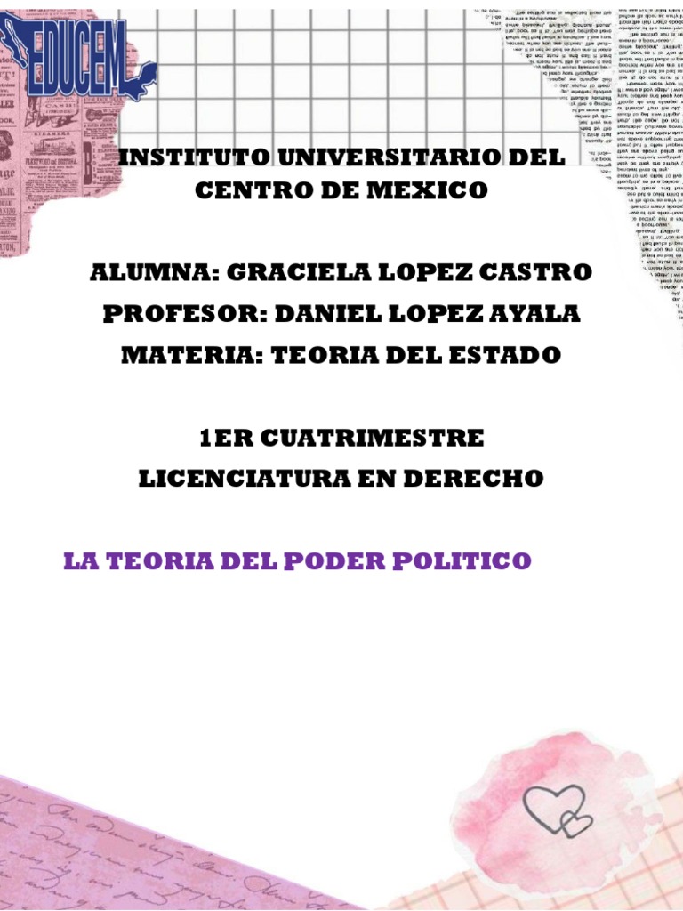 Teoria Del Poder Politico | PDF | Estado (política) | Legitimidad (política)