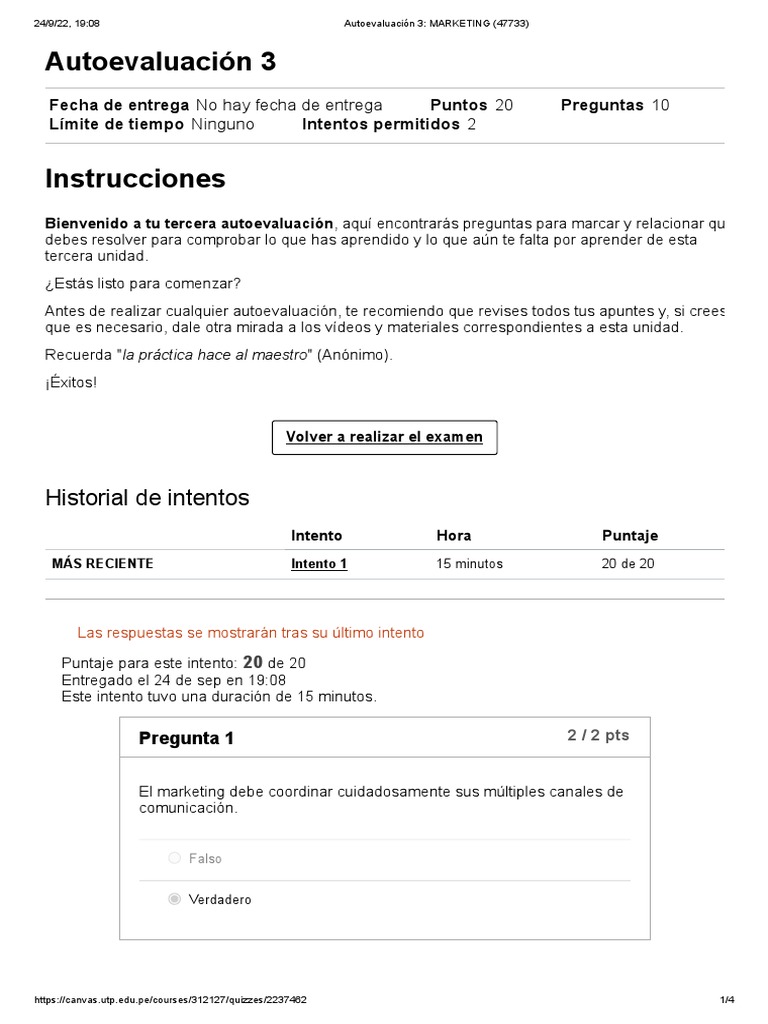 Autoevaluación 3 - MARKETING (47733) | PDF | Marketing | Procesos de negocio