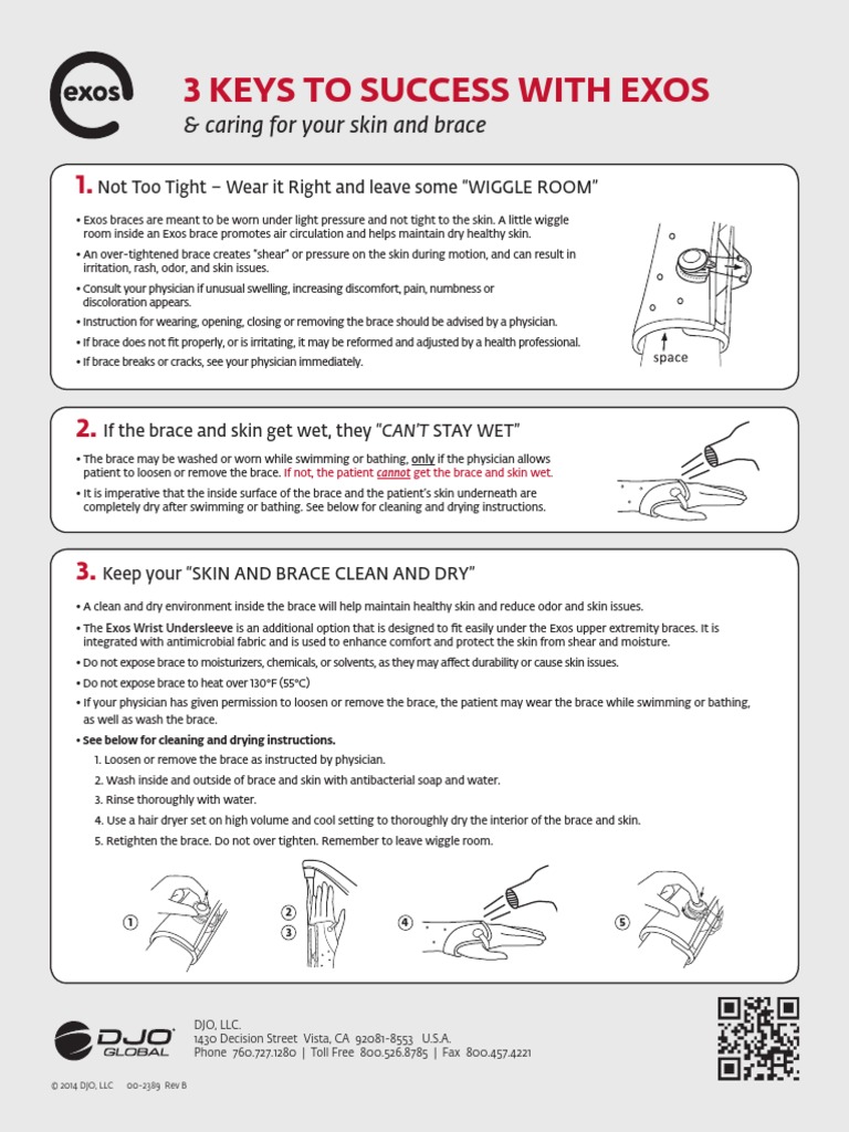 Exos Brace Care and Usage Guide | PDF | Science & Mathematics | Lifestyle