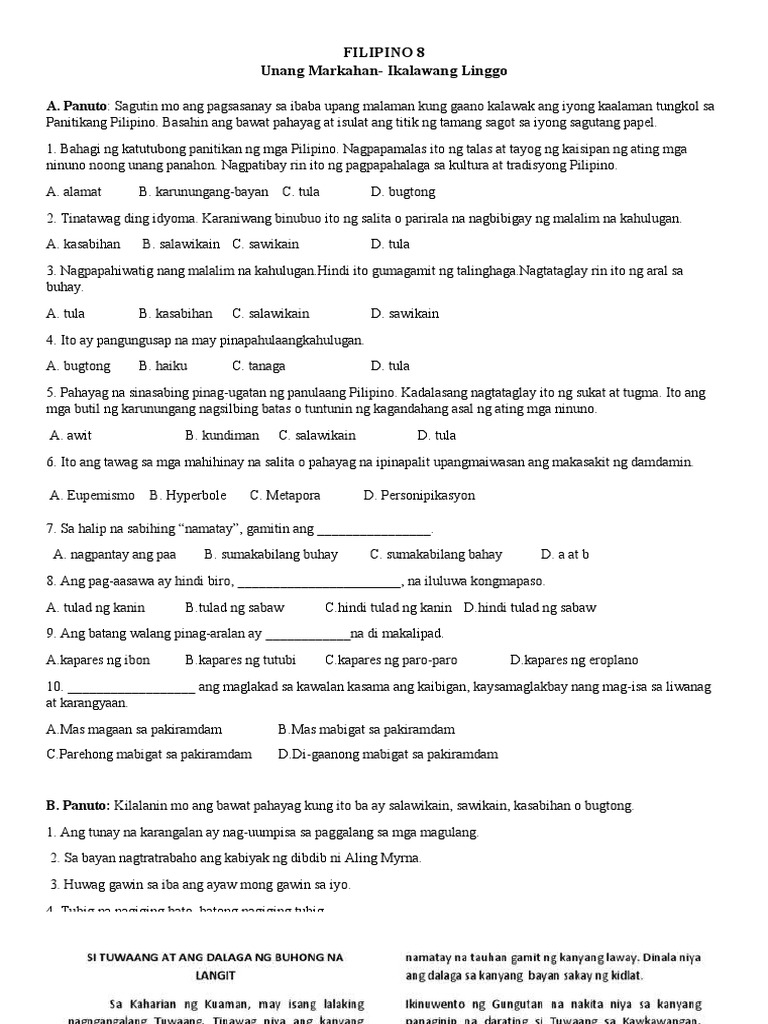 Filipino 8 Q1 W2 | PDF