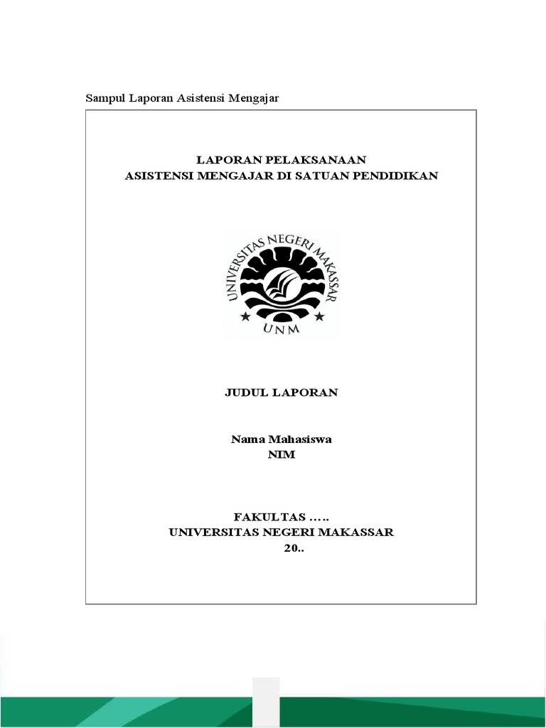 ASISTENSI MENGAJAR UNM 1 Sampul Laporan Asistensi Mengajar | PDF | Sains & Matematika
