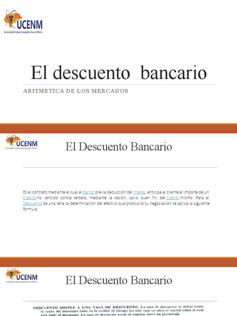 El Descuento Bancario | PDF | Finanzas y dinero
