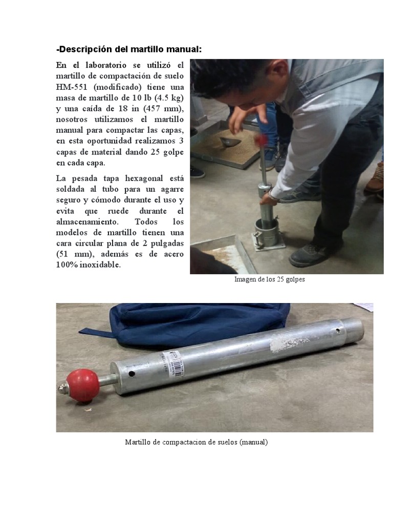 Descripción Del Martillo Manual | PDF