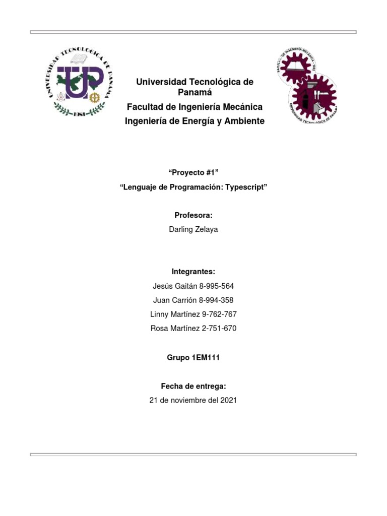 Proyecto de Investigacion Lenguaje Typescript | PDF | Script Java | Lenguaje de programación