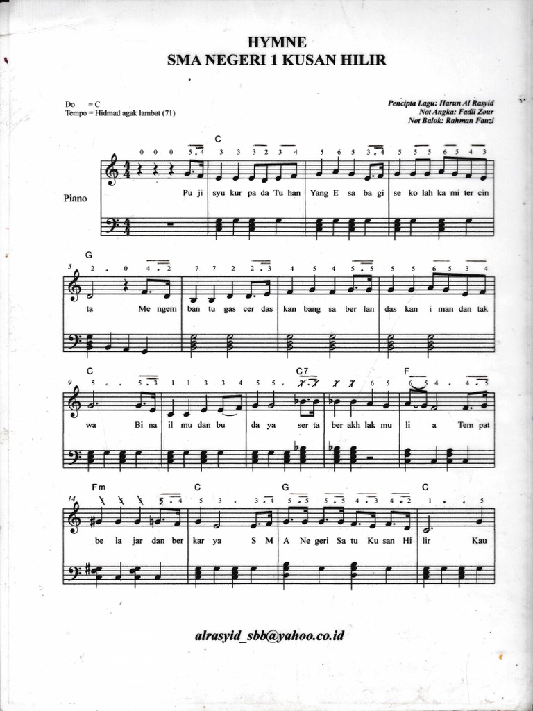 Hymne SMA Negeri 1 Kusan Hilir | PDF