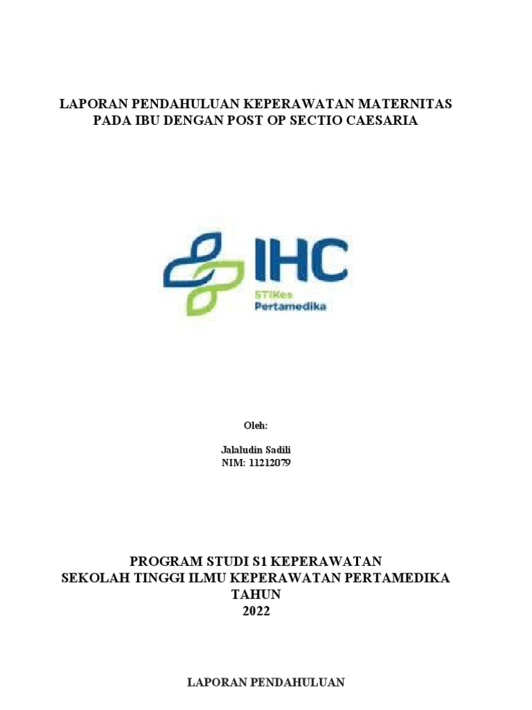 LP Post Partum Dengan SC-1 | PDF