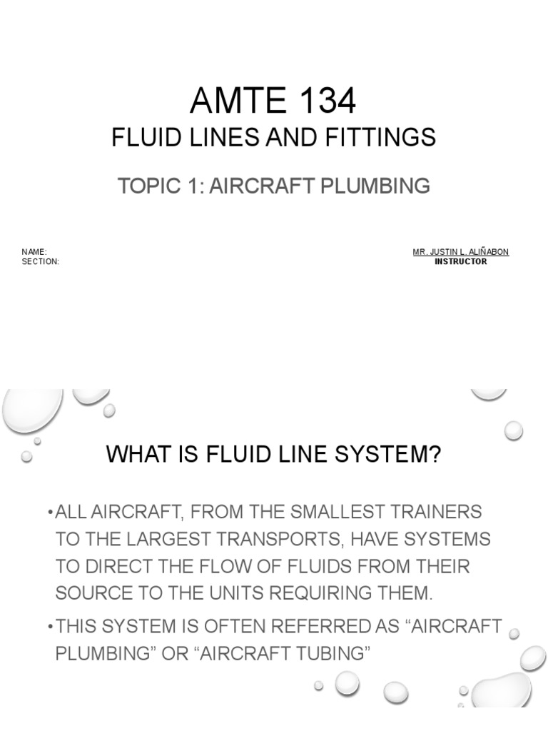 Aircraft Plumbing: Fluid Lines Overview | PDF