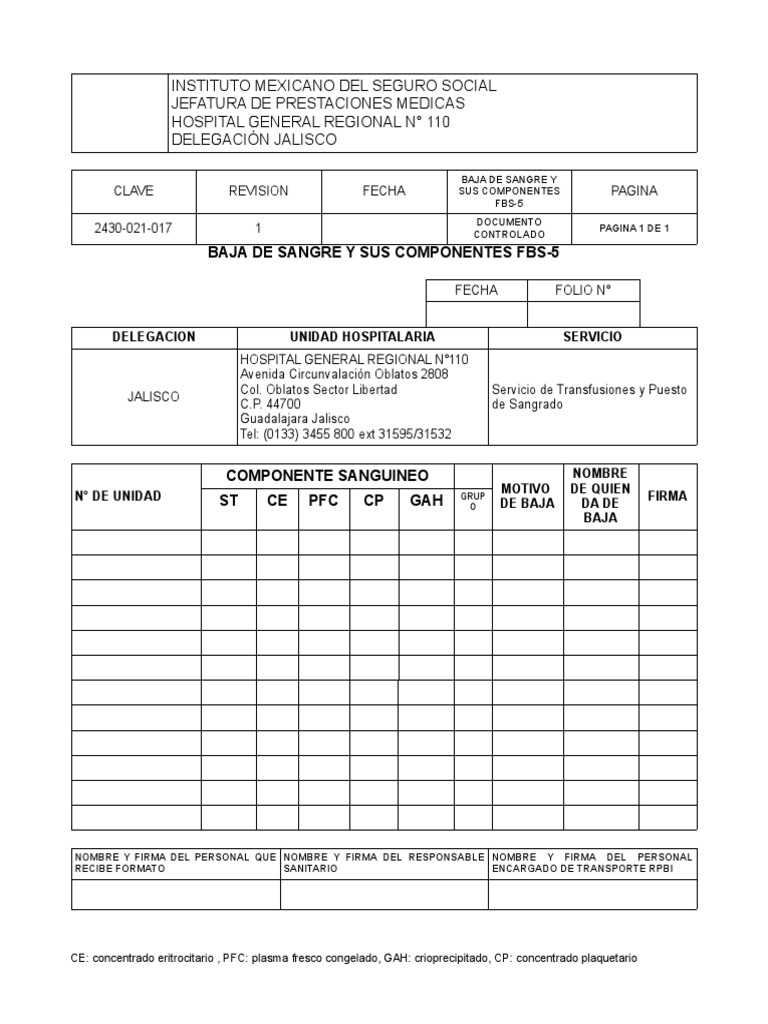 Formato de Desechos Rpbi | PDF