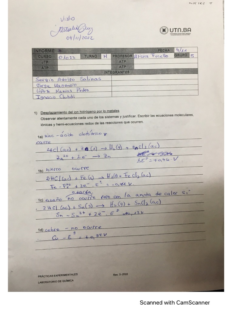 TP Redox y Electroquímica | PDF