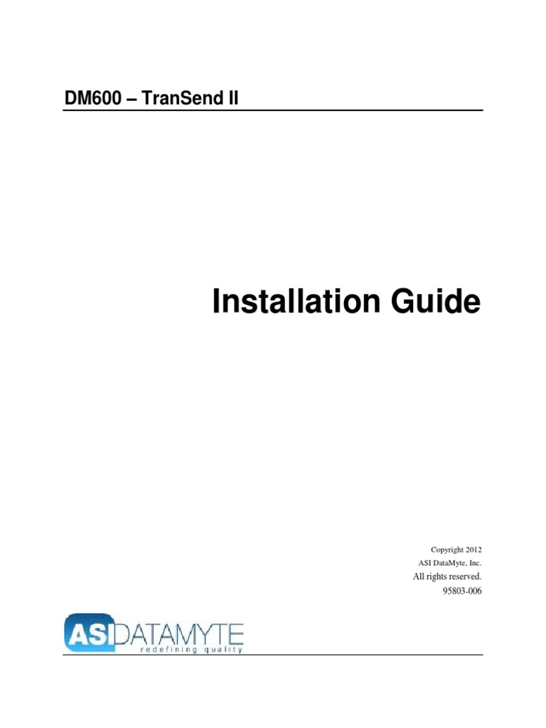 DM600 - TranSend II Installation Guide | PDF | Installation (Computer Programs ...