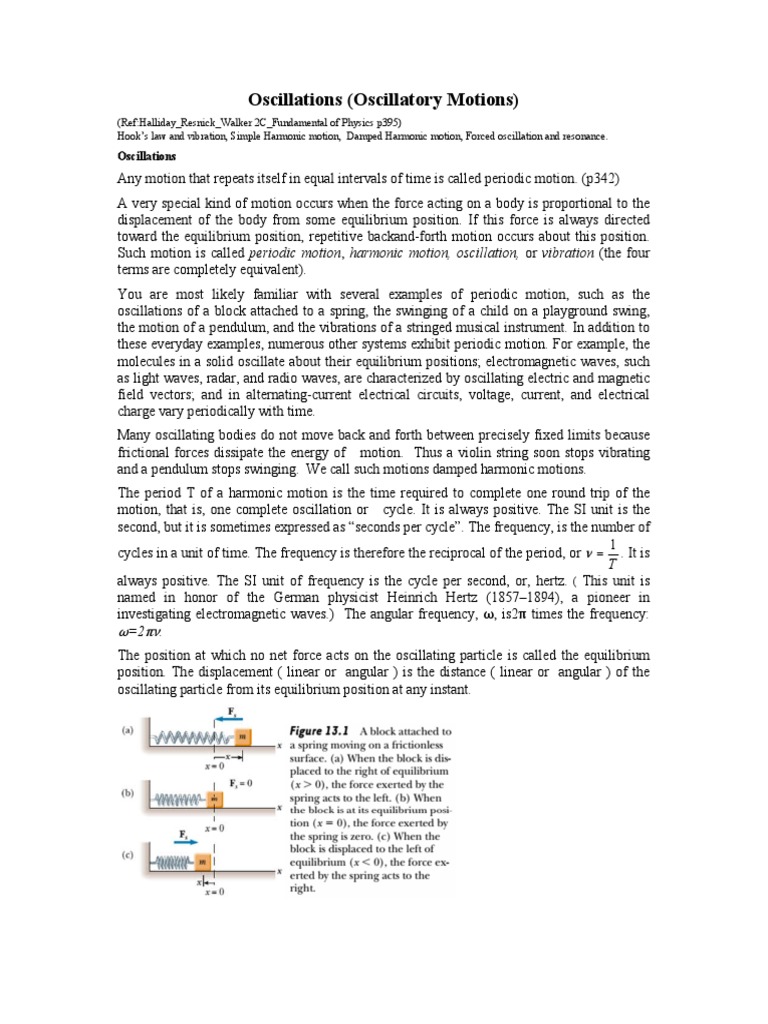 Physics Oscillations | PDF | Oscillation | Resonance