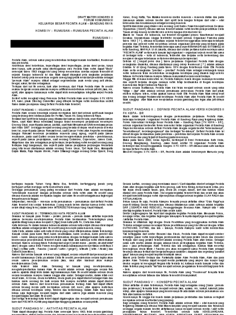 Rumusan Definisi Pecinta Alam | PDF | Agama & Spiritualitas