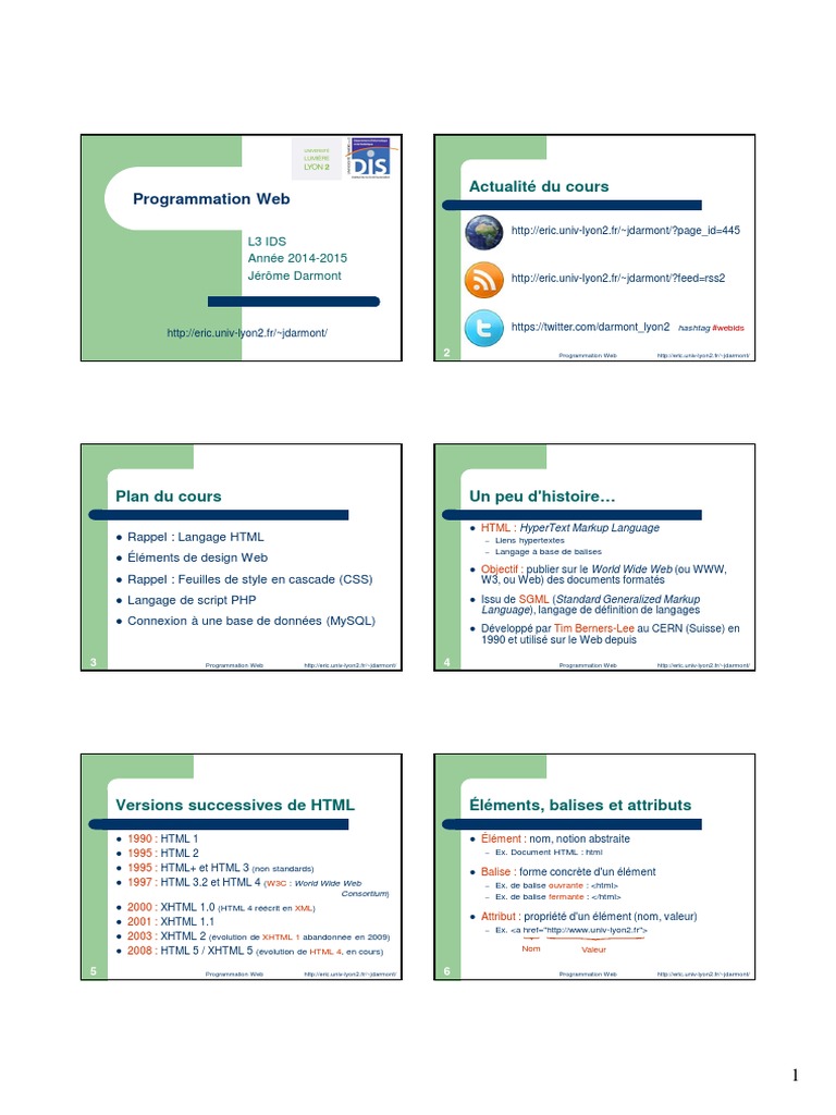 L3ids Progweb | PDF | XHTML | Html