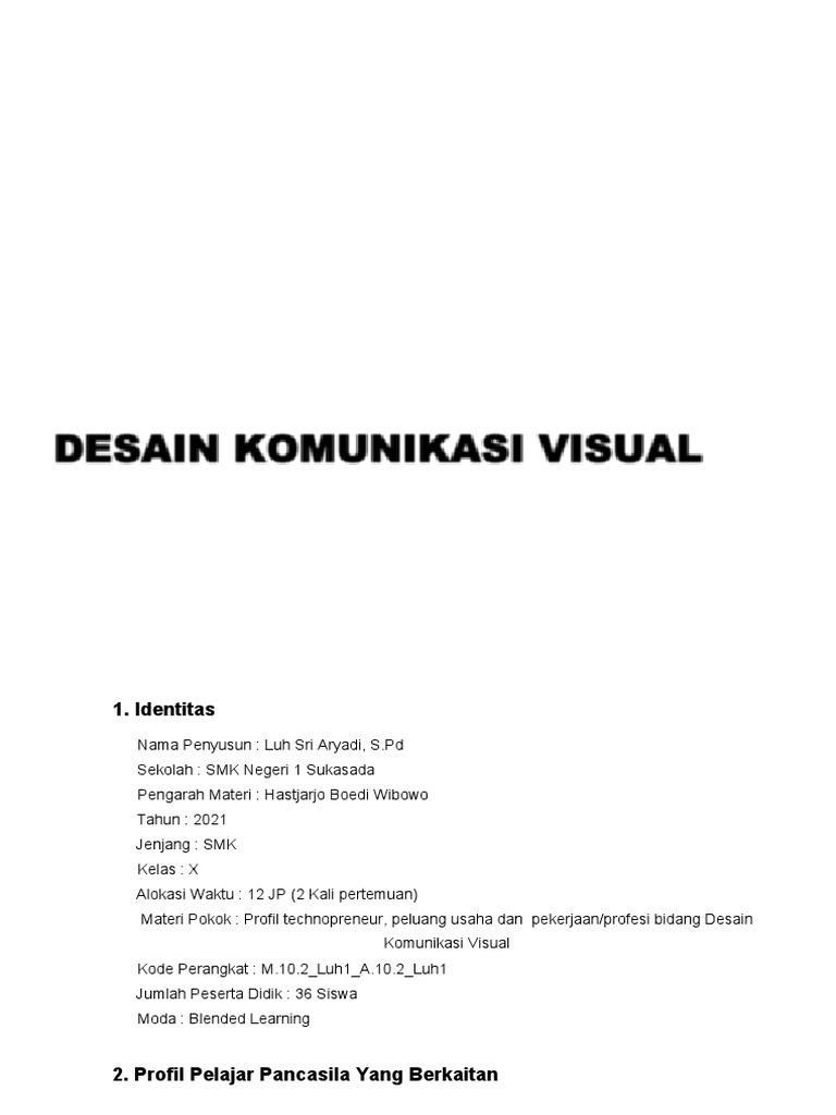 Dasar-Dasar Desain Komunikasi Visual (Modul 1) | PDF