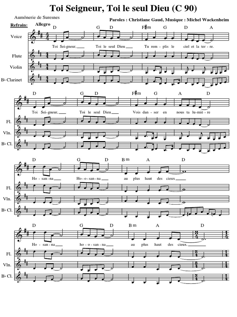Toi Seigneur Toi Le Seul Dieu | PDF
