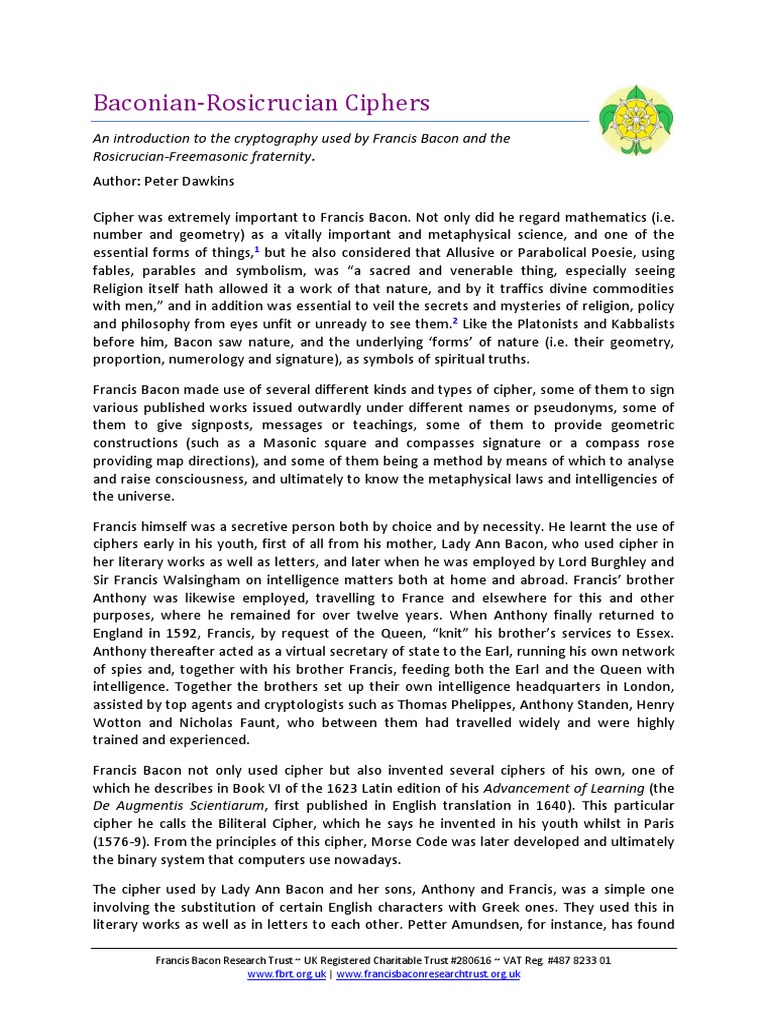 Baconian-Rosicrucian_Ciphers | PDF | William Shakespeare