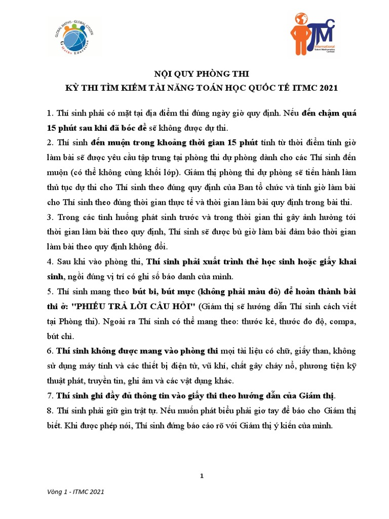 N I Quy Phòng Thi | PDF