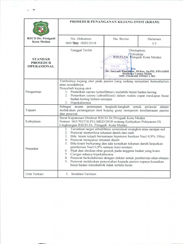 Prosedur Penanganan Kejang Otot (Kram) | PDF