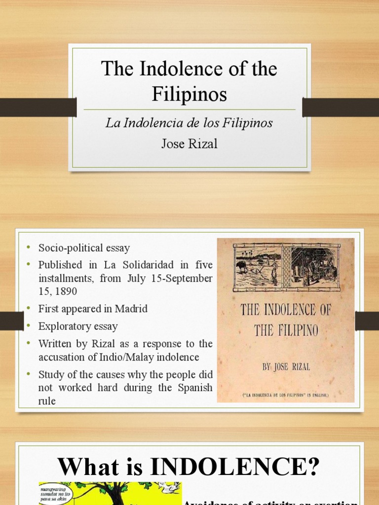 Analyzing Filipino Indolence by Rizal | PDF