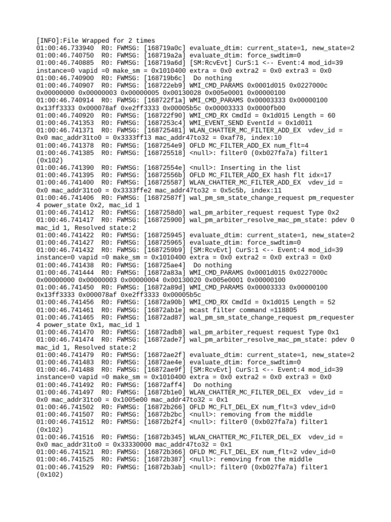 Cnss FW Logs Current | PDF | Data Management | Computing