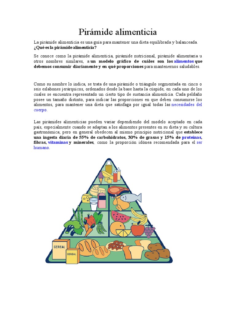 Guía de la Pirámide Alimenticia | PDF