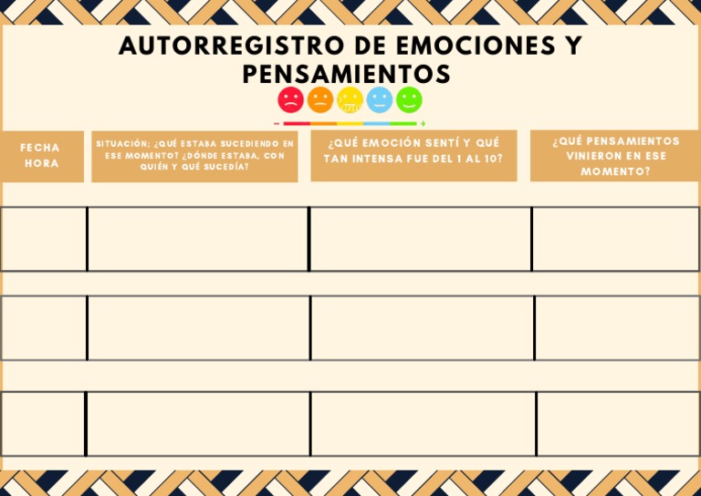 Autorregistro de Emociones y Pensamientos | PDF