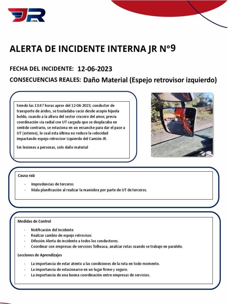 Alerta de Incidente JR N°9 | PDF