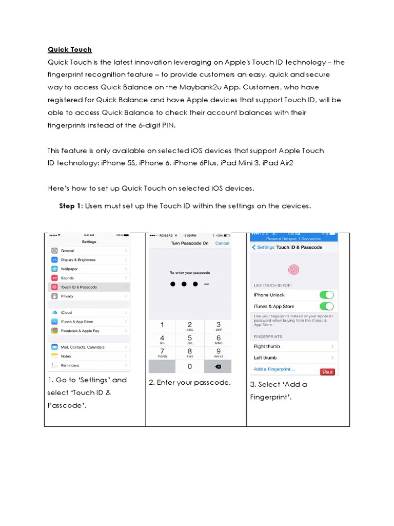 Quick-Touch Info | PDF