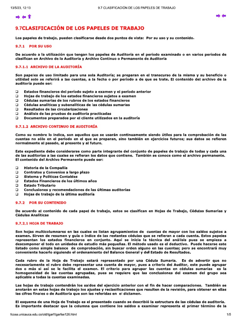 Papeles de Trabajo | PDF