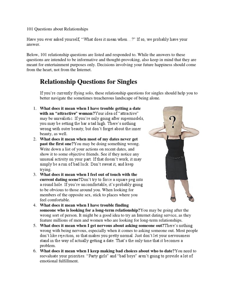 101 Questions About Relationships | PDF | Engagement | Marriage