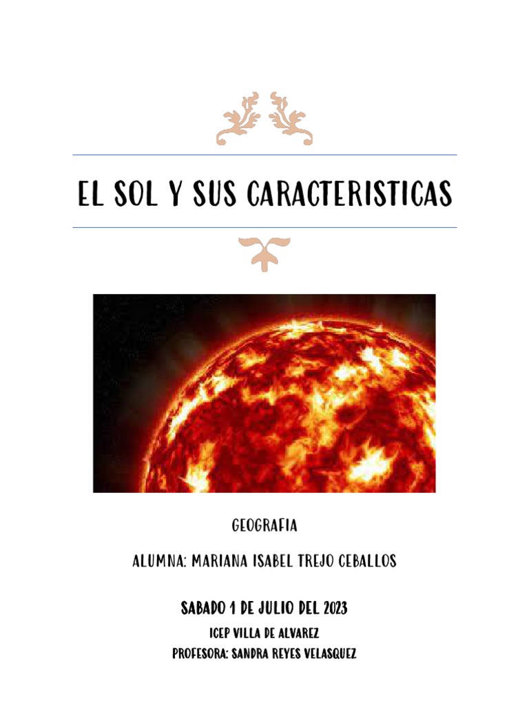 El Sol y Sus Caracteristicas | PDF | Dom | Estrellas