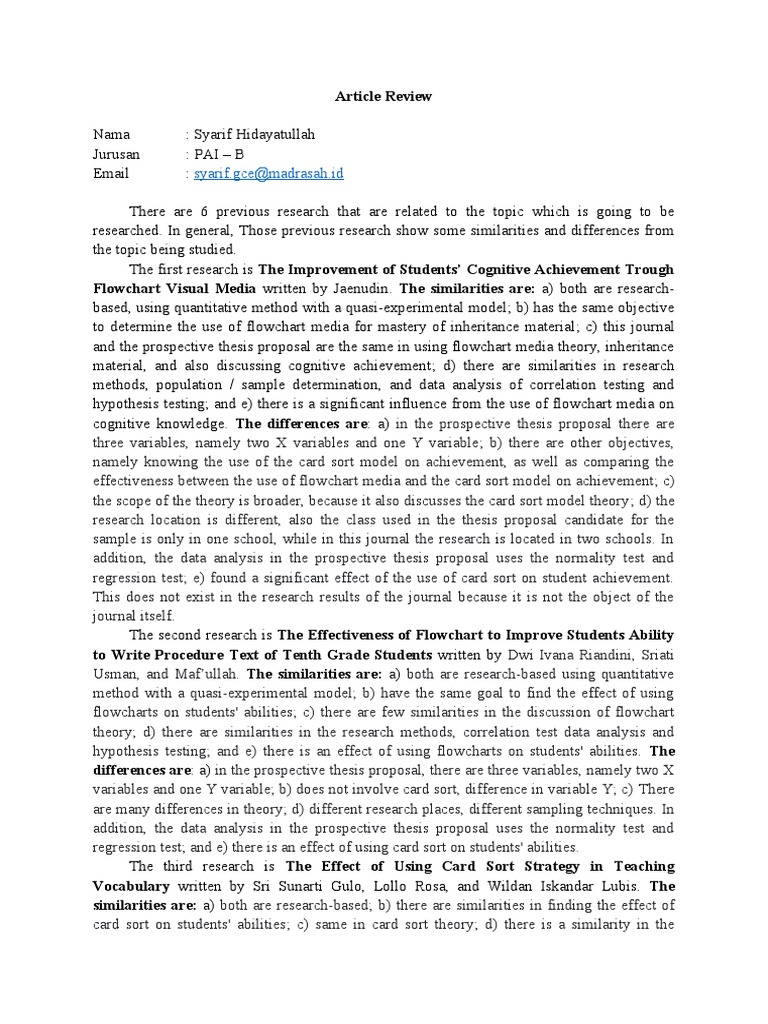 Basic Template For Article Review | PDF | Data Analysis | Quantitative Research