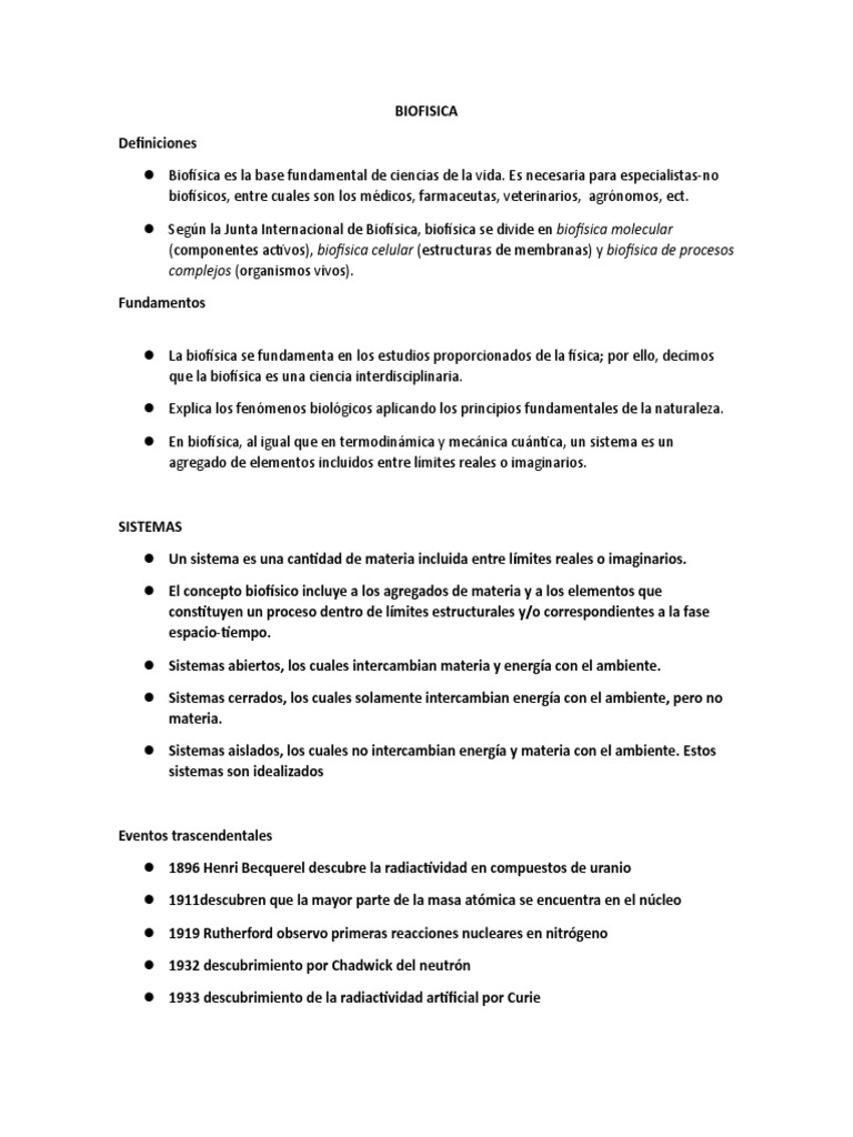 Biofisica Resume 1 | PDF | Convección | Fahrenheit
