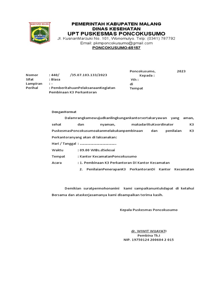 SURAT Permohonan Tempat Ke Kec. | PDF