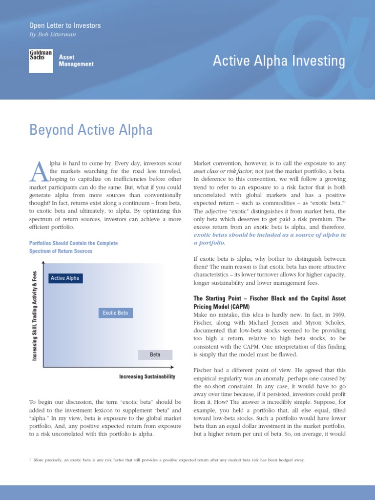 Alpha Investing | PDF | Beta (Finance) | Capital Asset Pricing Model