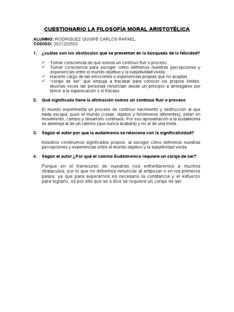 Obstaculos en La Busqueda de La Eudaimonia | PDF Obstaculos en La Busqueda de La Eudaimonia | PDF