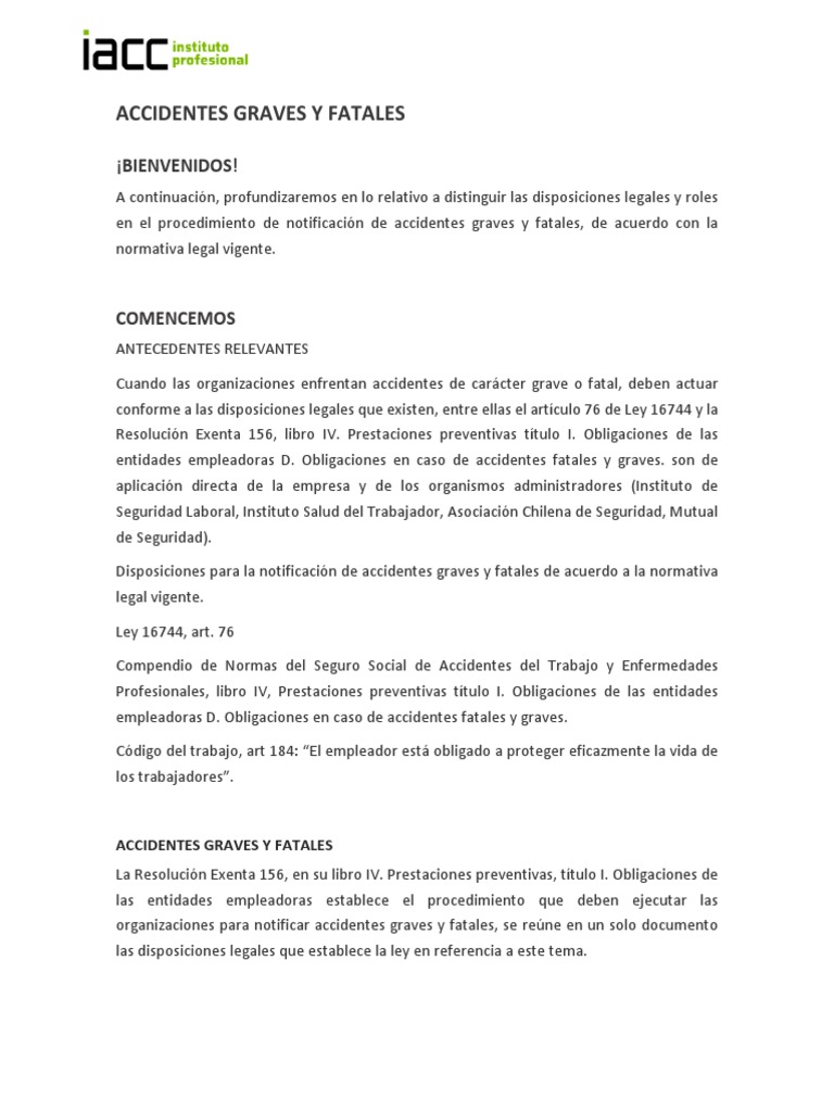 Accidentes Graves y Fatales | PDF | Seguro
