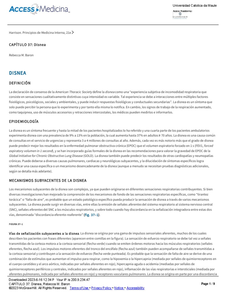 CAPÍTULO 37 - Disnea | PDF | Insuficiencia cardíaca | Neumonía