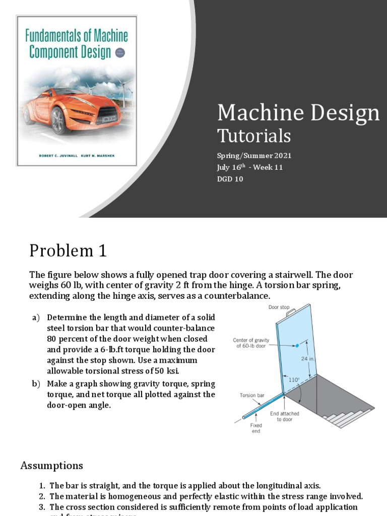 Machine Design Tutorials - Week 10 | PDF | Stress (Mechanics) | Force