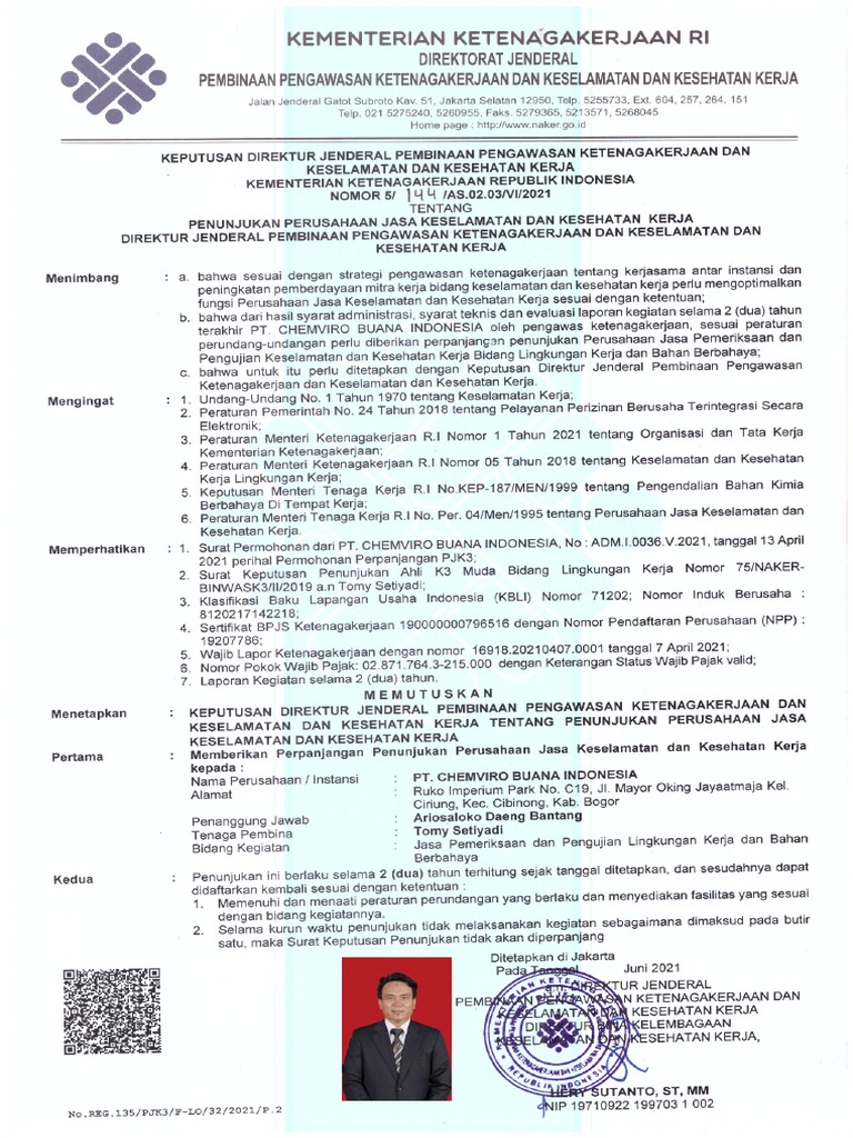 210601 PT. Chemviro - PJK3 2021-2023 | PDF