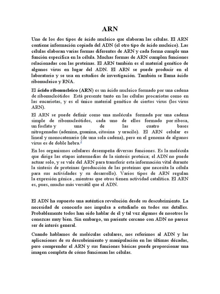ARN | PDF | Rna | Adn