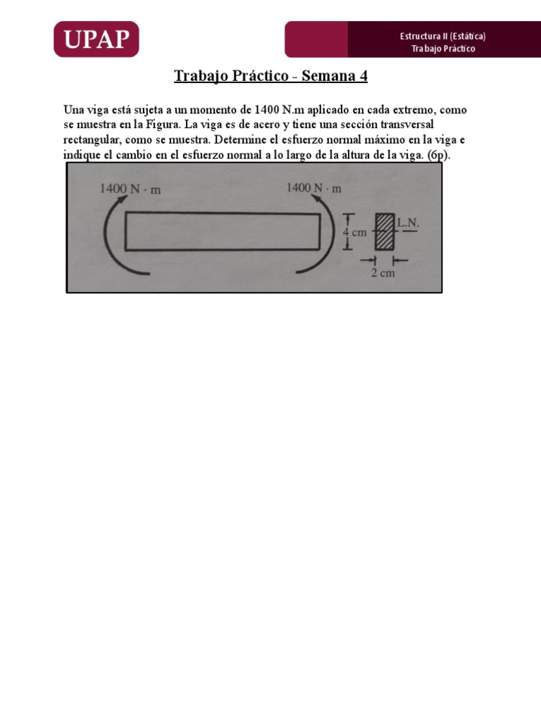 Estructura II (Estática) Trabajo Práctico - Semana 4 | PDF