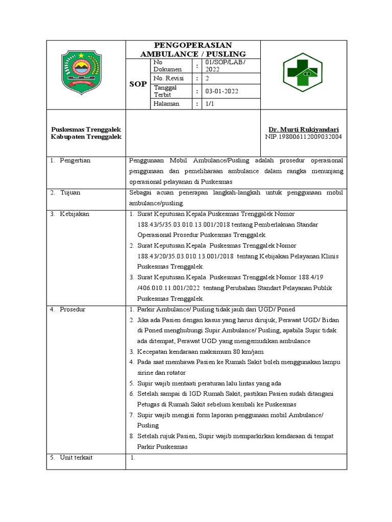 Sop Penggunaan Pusling | PDF