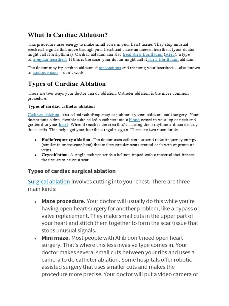 What Is Cardiac Ablation | PDF | Heart | Internal Medicine