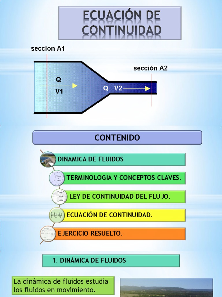 2-Ecuación de Continuidad, Bernoulli, Energía | PDF | Viscosidad | Dinámica de fluidos