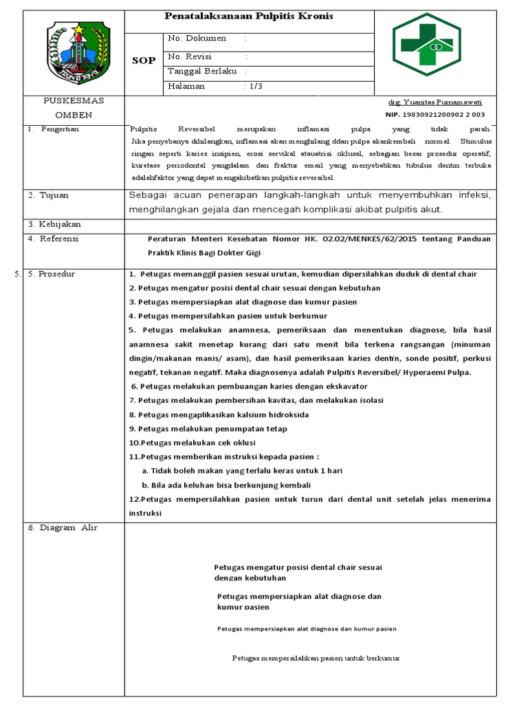 Penatalaksanaan Pulpitis Kronis | PDF