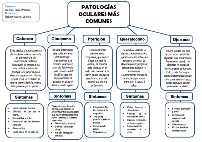 Patologias Oculares-MAPA CONCEPTUAL | PDF | Ojo humano | Percepción visual