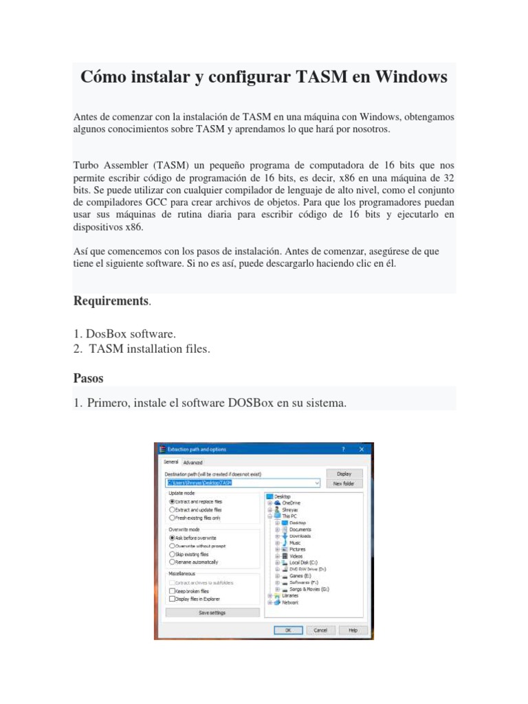 Instalacion de Tasm | PDF | Archivo de computadora | Programa de computadora