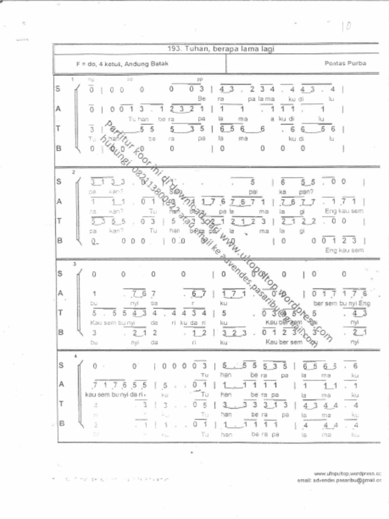 Koor Tuhan Berapa Lama Lagi | PDF