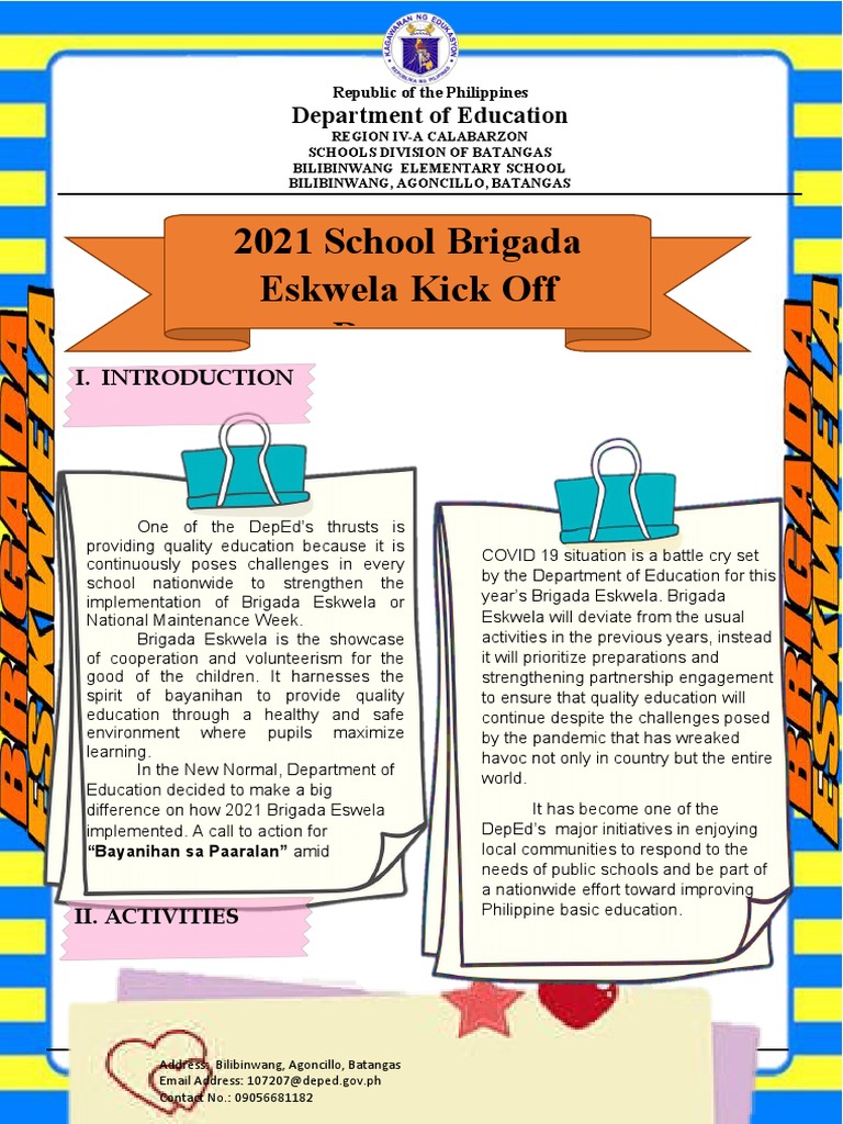 Biles Brigada Eskwela 2021 Kick Off | PDF